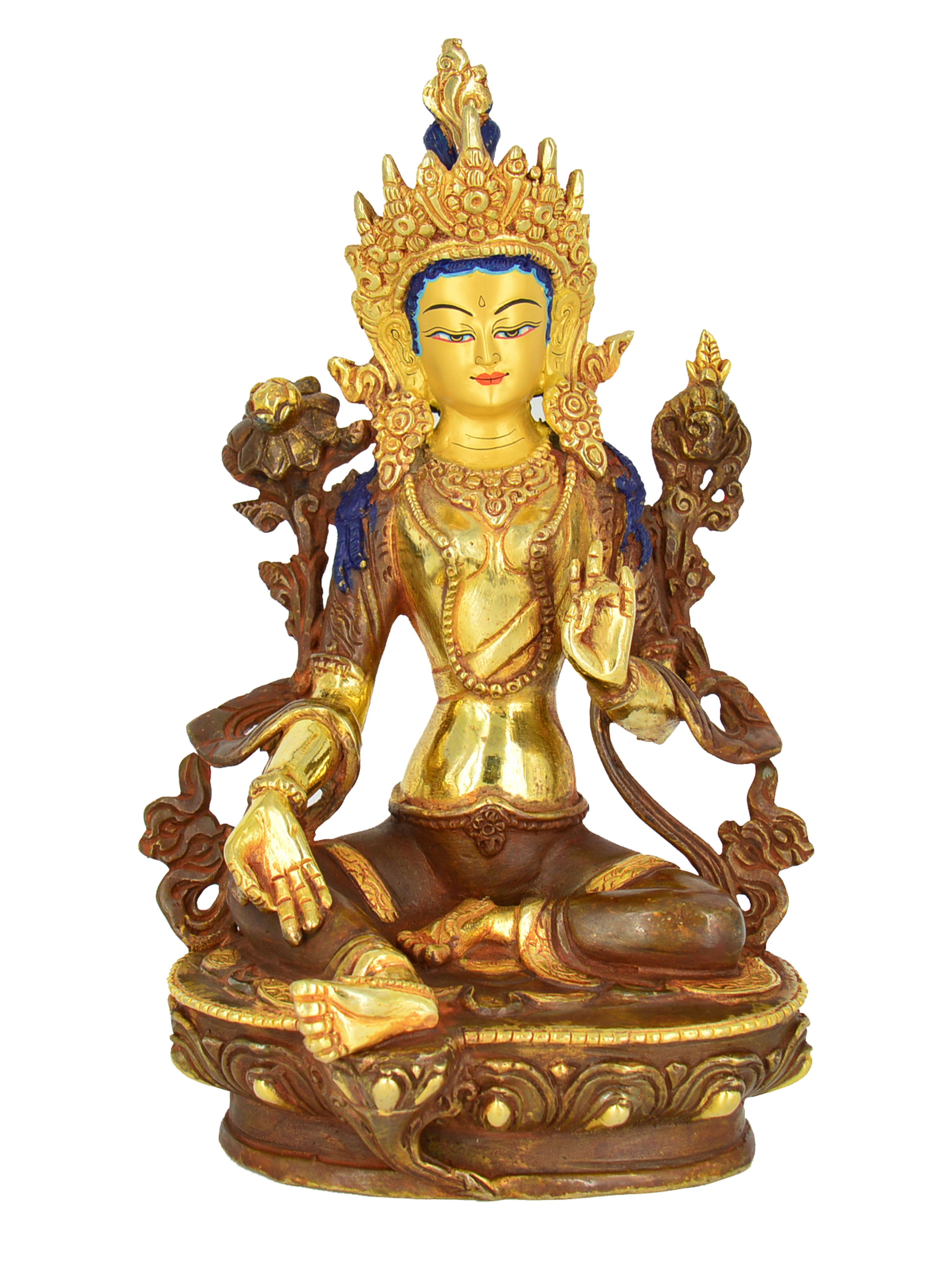 Gold Plated Dolma Green Tara Statue